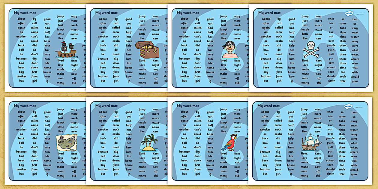 Pirate Theme Word Mat KS1 (Teacher-Made) - Twinkl