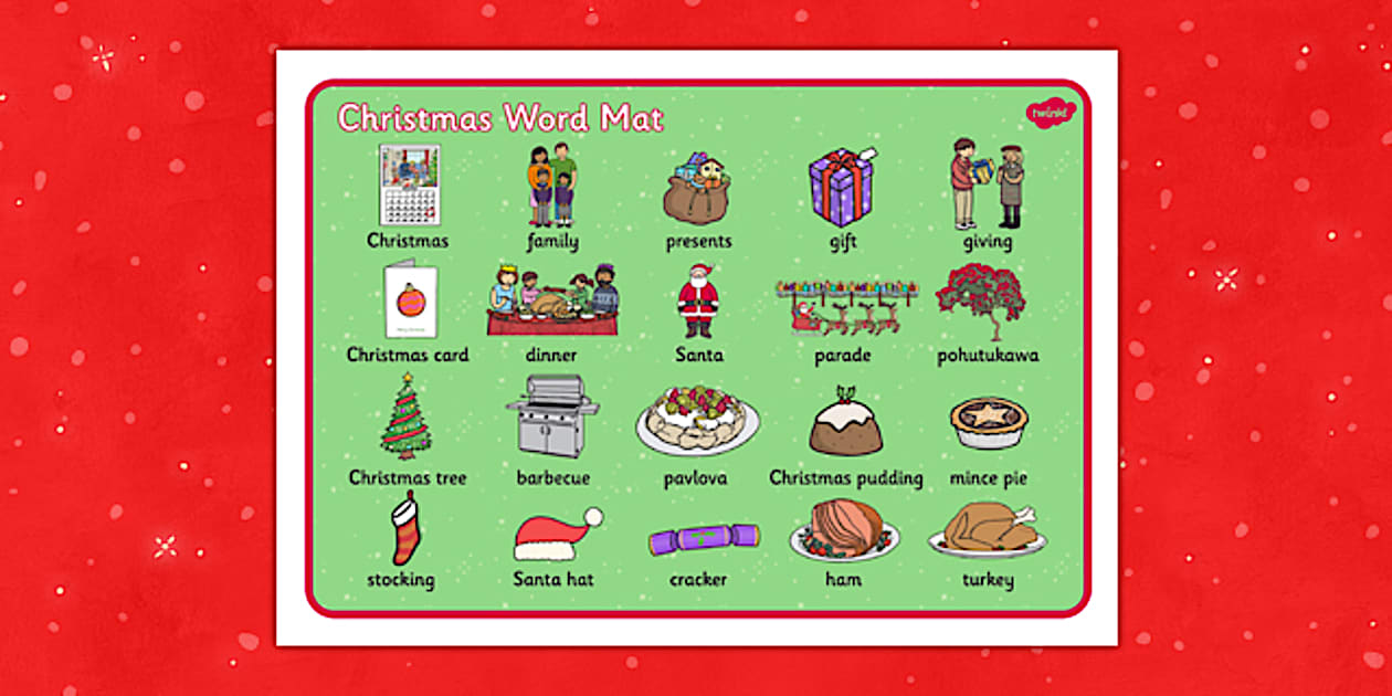 Christmas Word Mat NZ