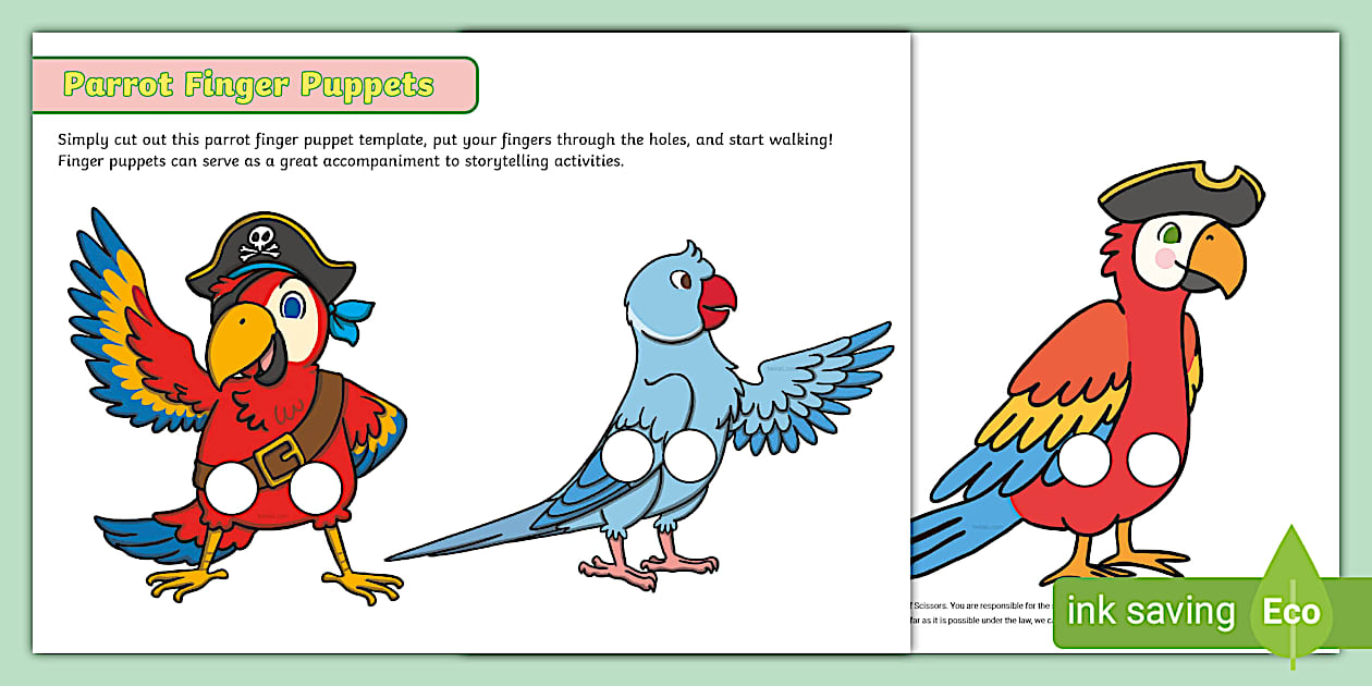 Colourful Parrot Finger Puppets | Twinkl Puppets | KS1