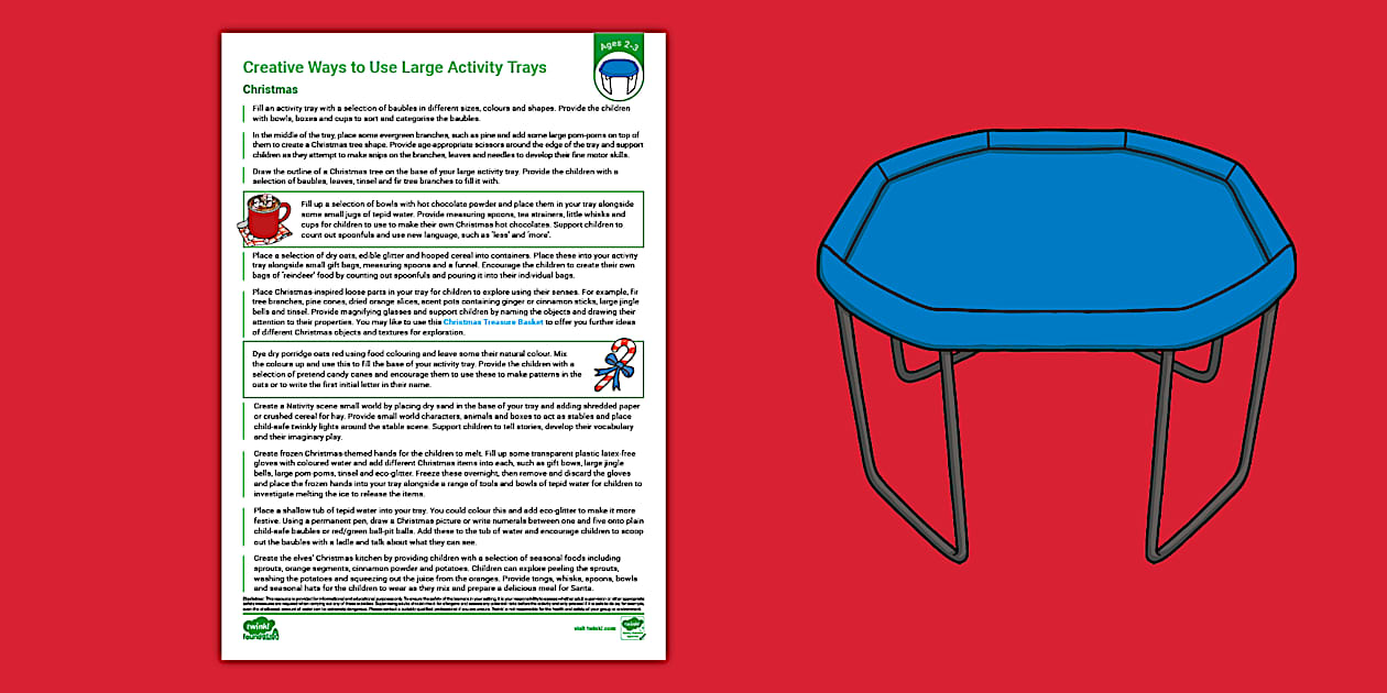 EYFS Ages 2-3 Large Activity Trays: Christmas | Twinkl