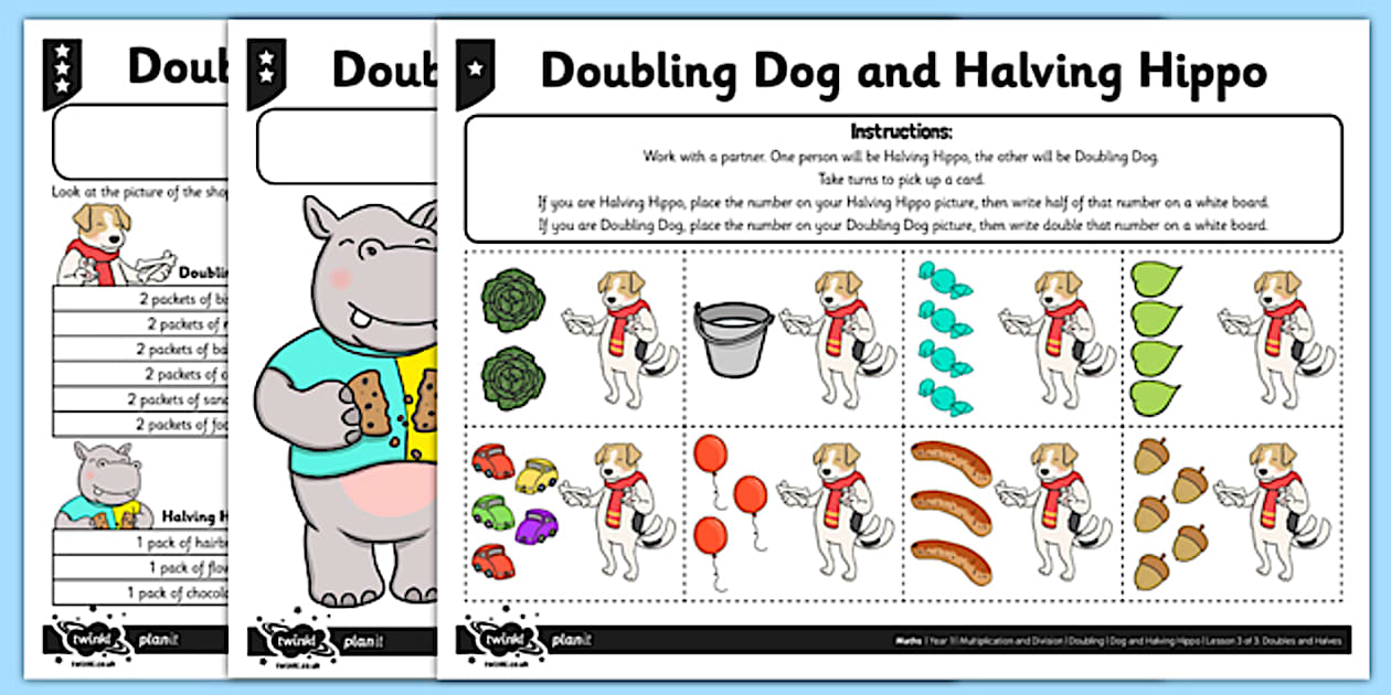 Editable Differentiated Doubling and Halving Worksheet
