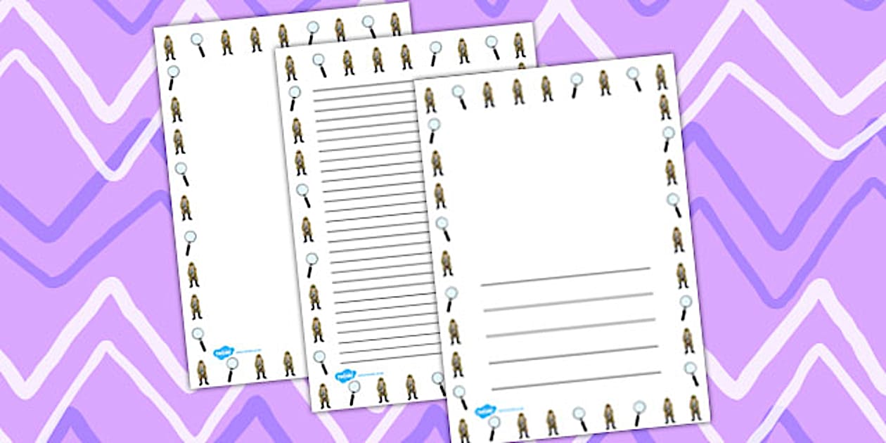Editable Detectives Page Borders (teacher made) - Twinkl