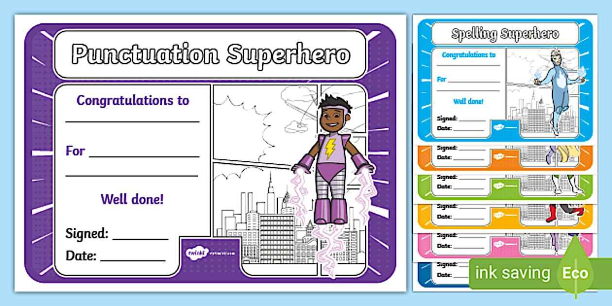 KS1 English Superheroes Reward Certificates | Twinkl