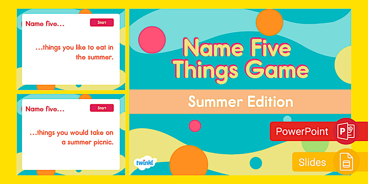 Name Five Things - Summer Edition (teacher made) - Twinkl