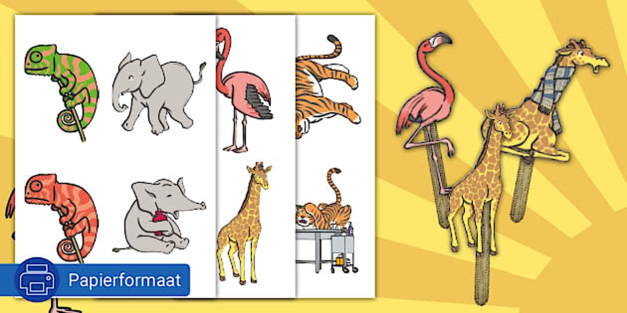 Die Dieretuin Veearts: Stokpoppies (teacher made) - Twinkl