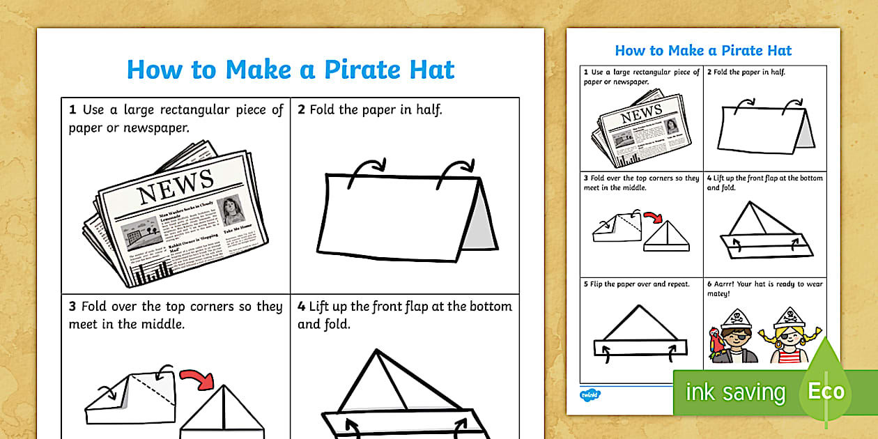 Pirate hat template | F - 2 (teacher made) - Twinkl