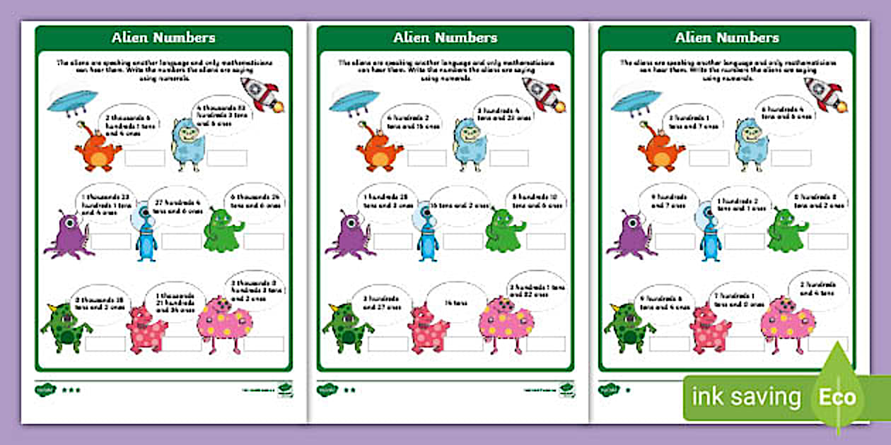 Alien Numbers (teacher made) - Twinkl