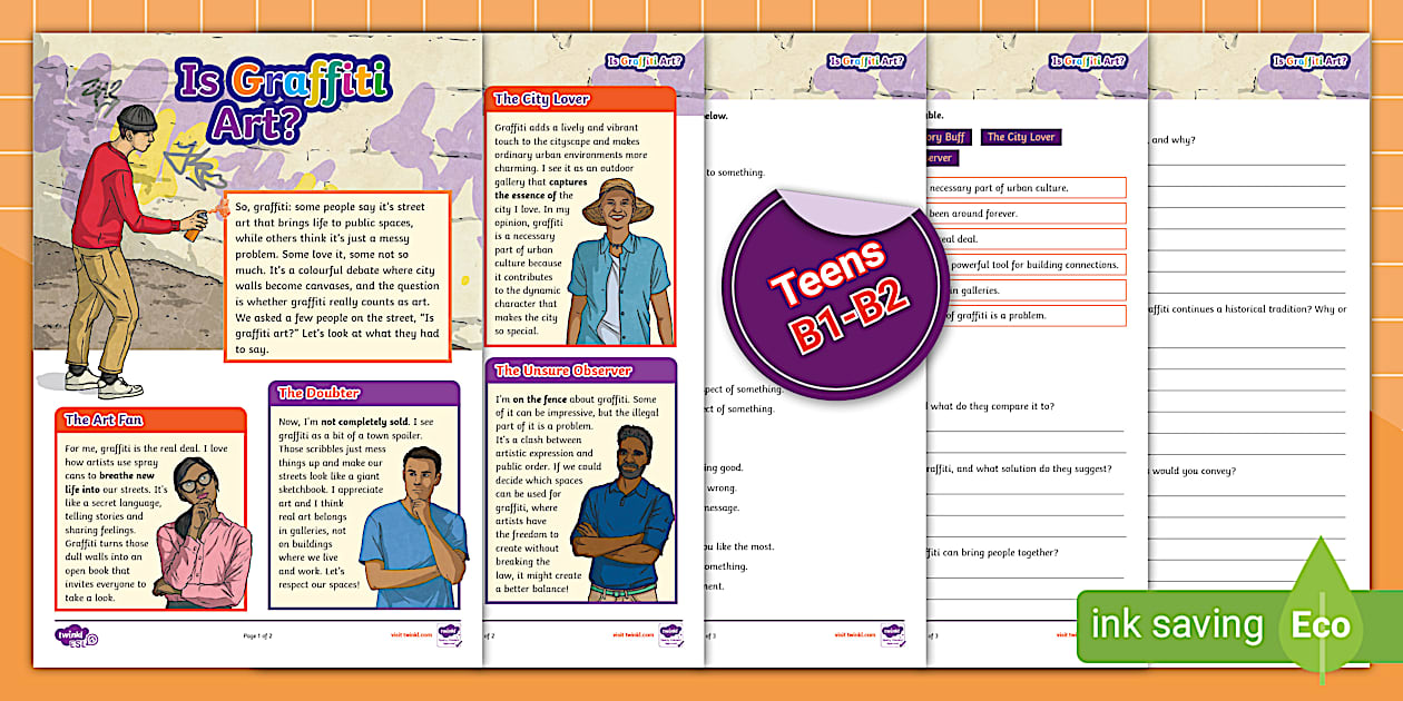 ESL Is Graffiti Art Reading Comprehension [Teens, B1-B2]