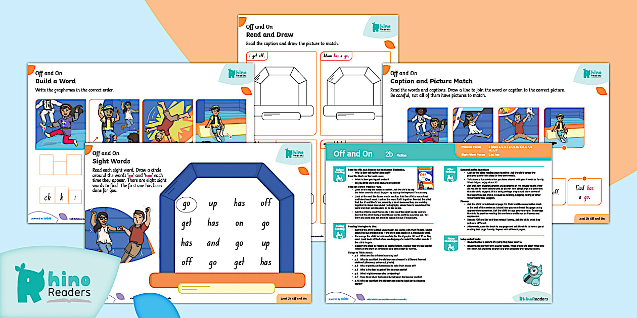 Level 2b Off and On Guided Reading Pack (Lehrer gemacht)