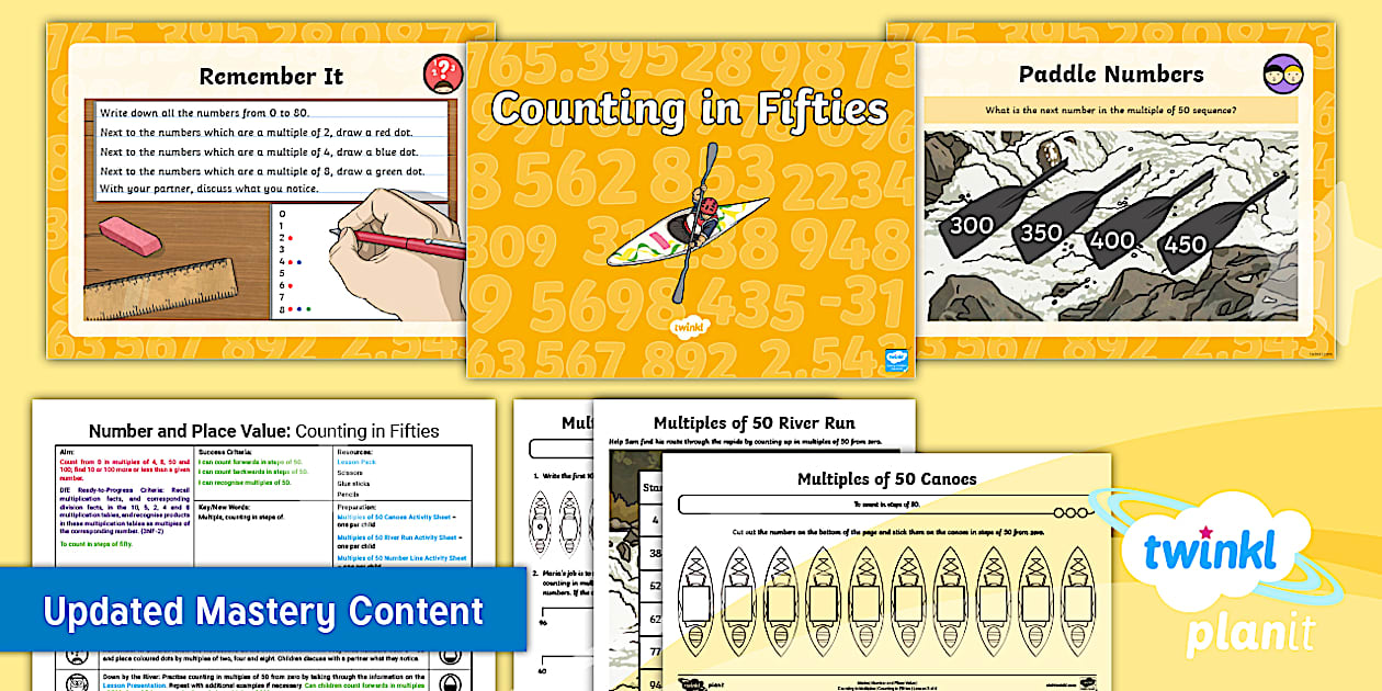Year 3 Counting in Multiples PlanIt Maths Count in 50s