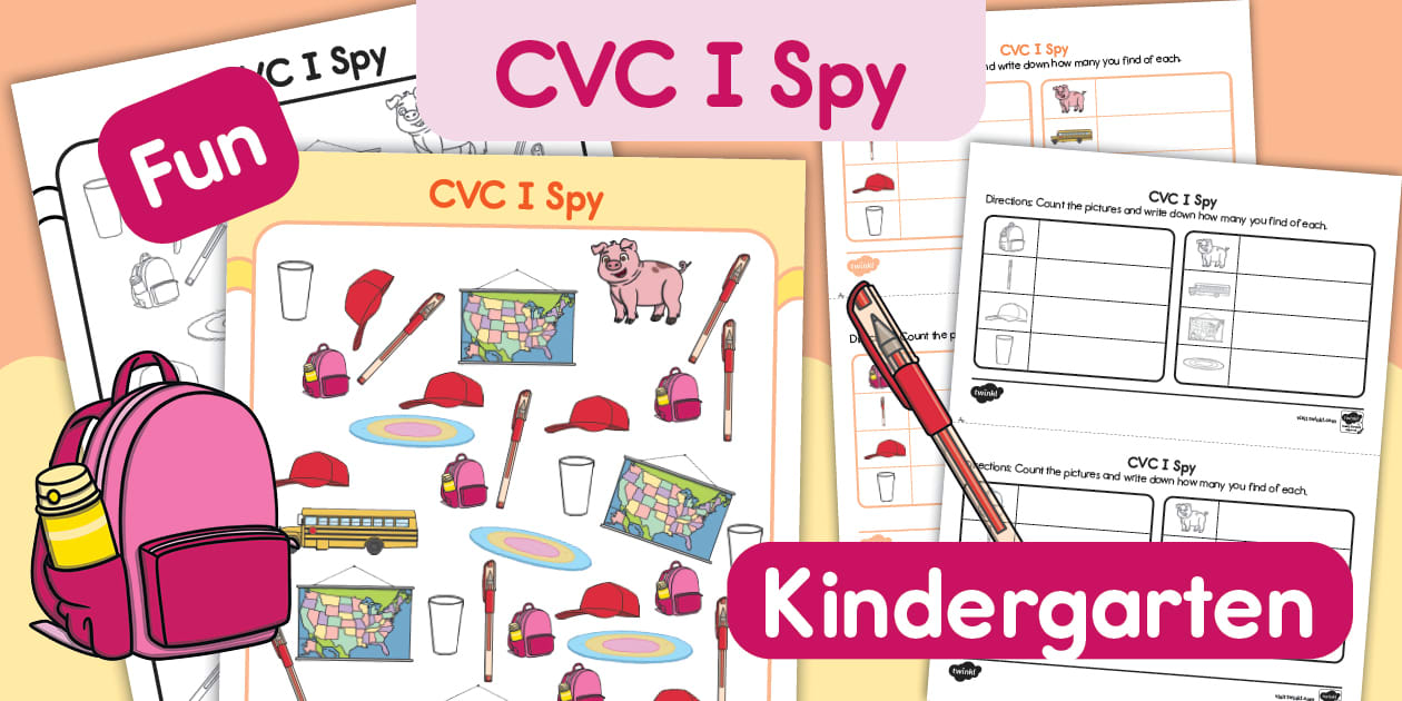 Kindergarten CVC I Spy Activity - Twinkl