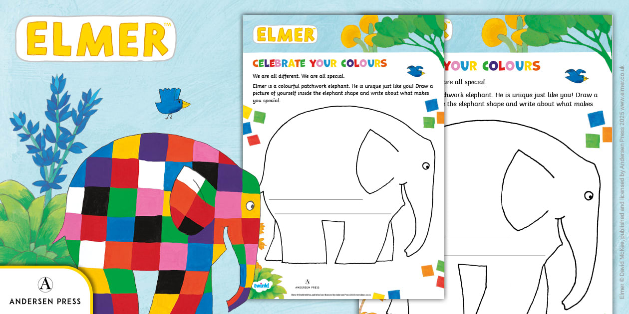 FREE! - ‘Elmer’ Worksheet: Celebrate Your Differences | Ages 4-7