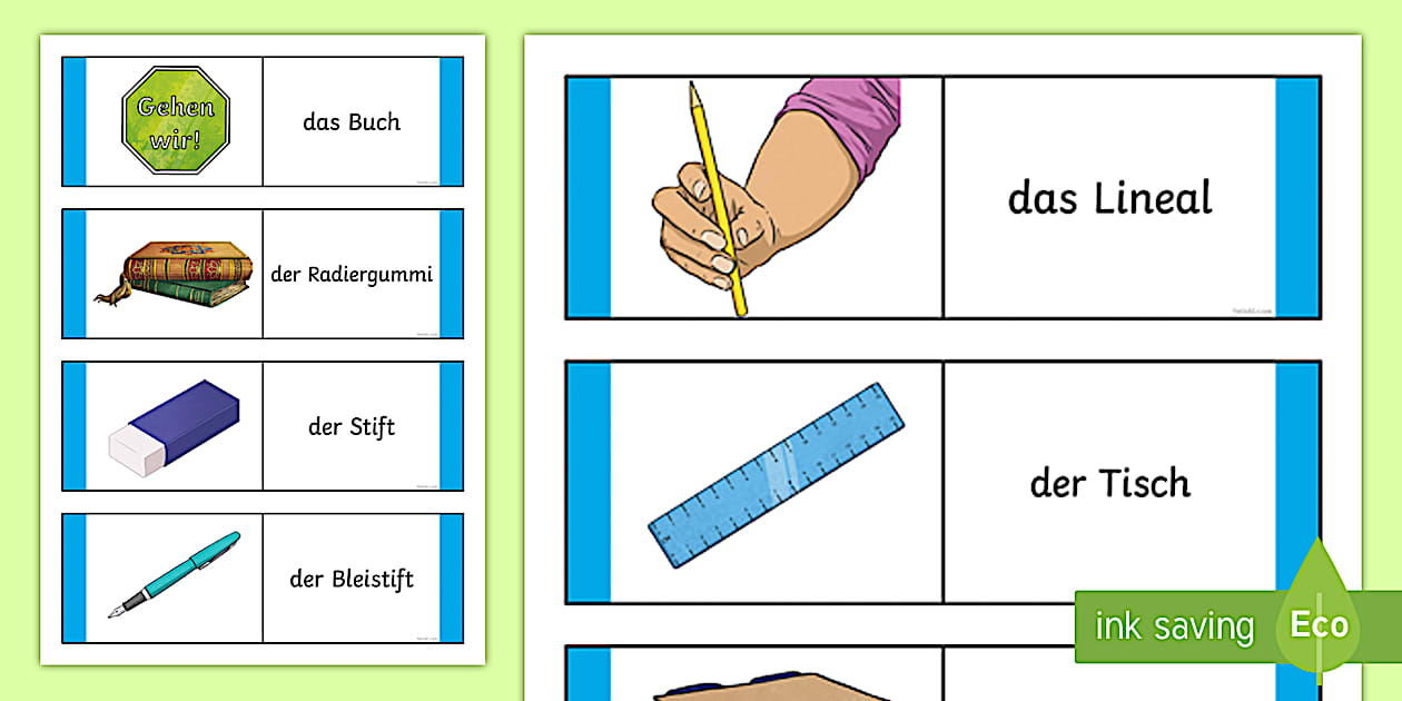 Classroom Objects Card Game German (teacher made) - Twinkl