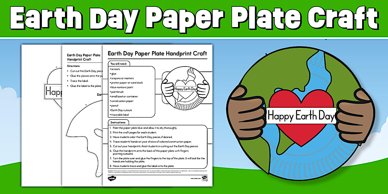 Earth Day Paper Plate Handprint Craft