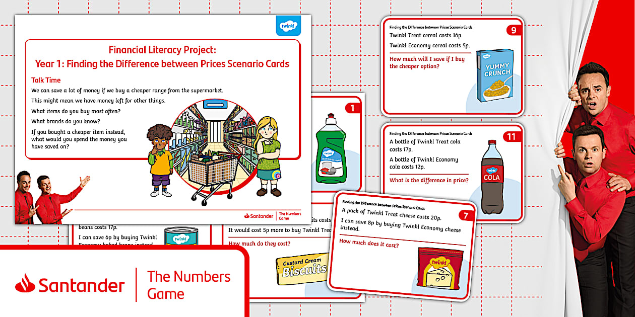 FREE! - 👉 Maths & Money: Finding the Difference Scenario Cards Year 1