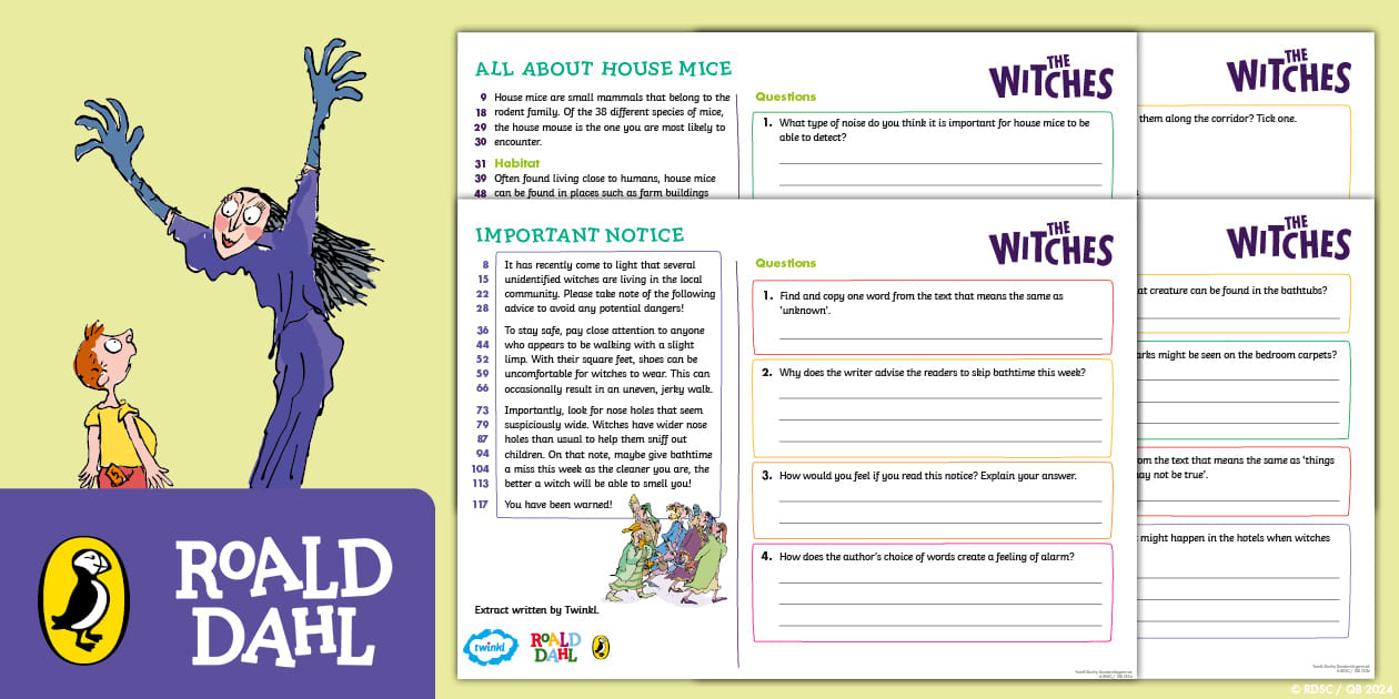 FREE! - The Witches: 60 Second Reads [Ages 9-11] - Twinkl