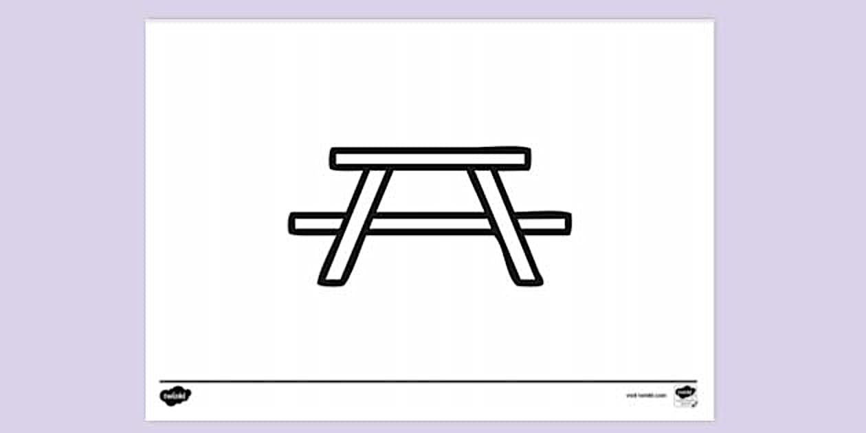 Picnic Table Map Icon | KS1 Colouring Sheets | Twinkl