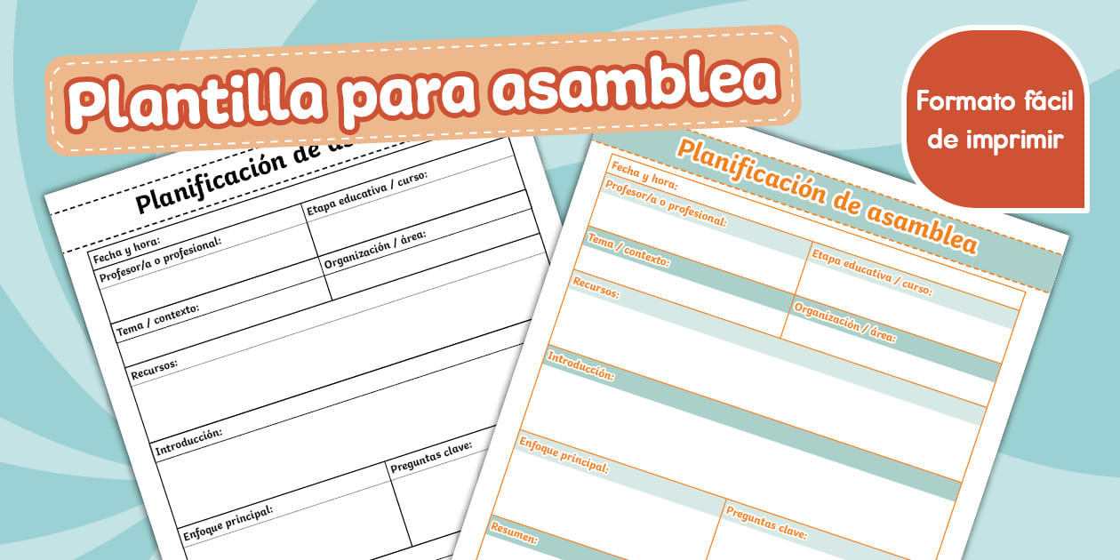 Plantilla de planificación: Asambleas (profesor hizo)