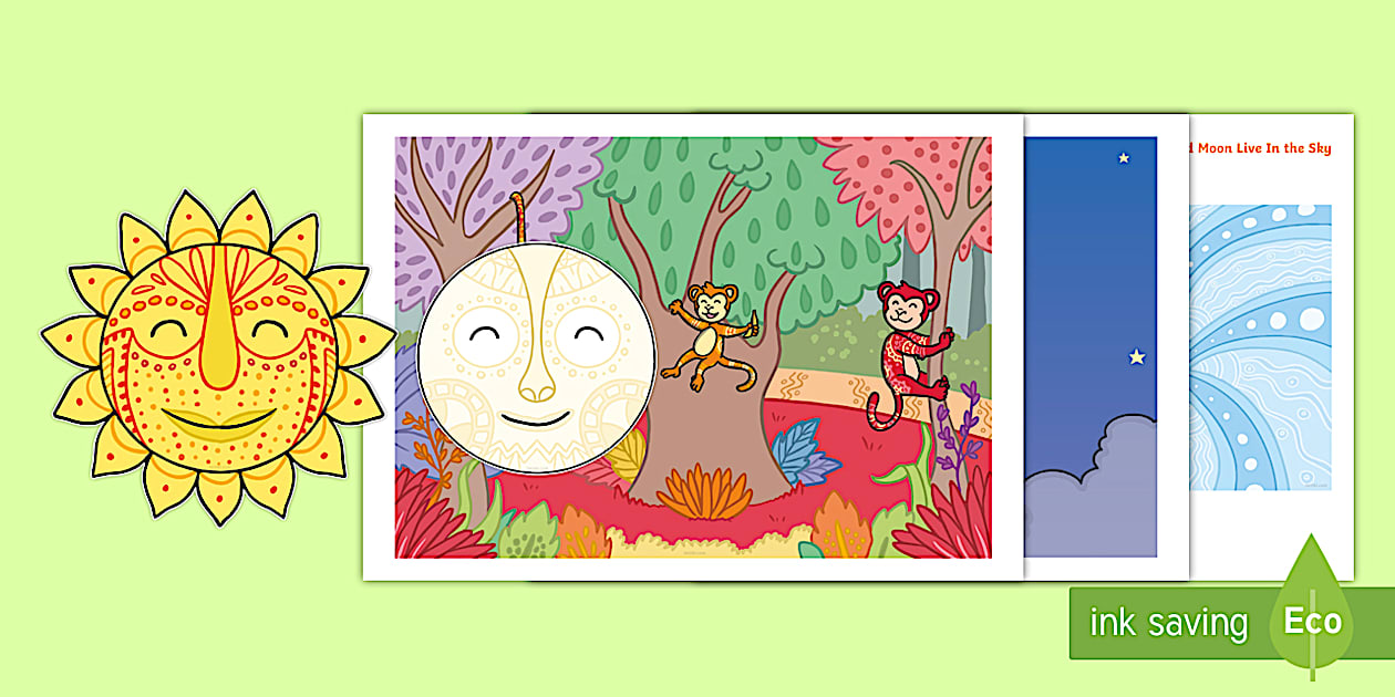 Why the Sun and the Moon Live in the Sky Story Cut-Outs