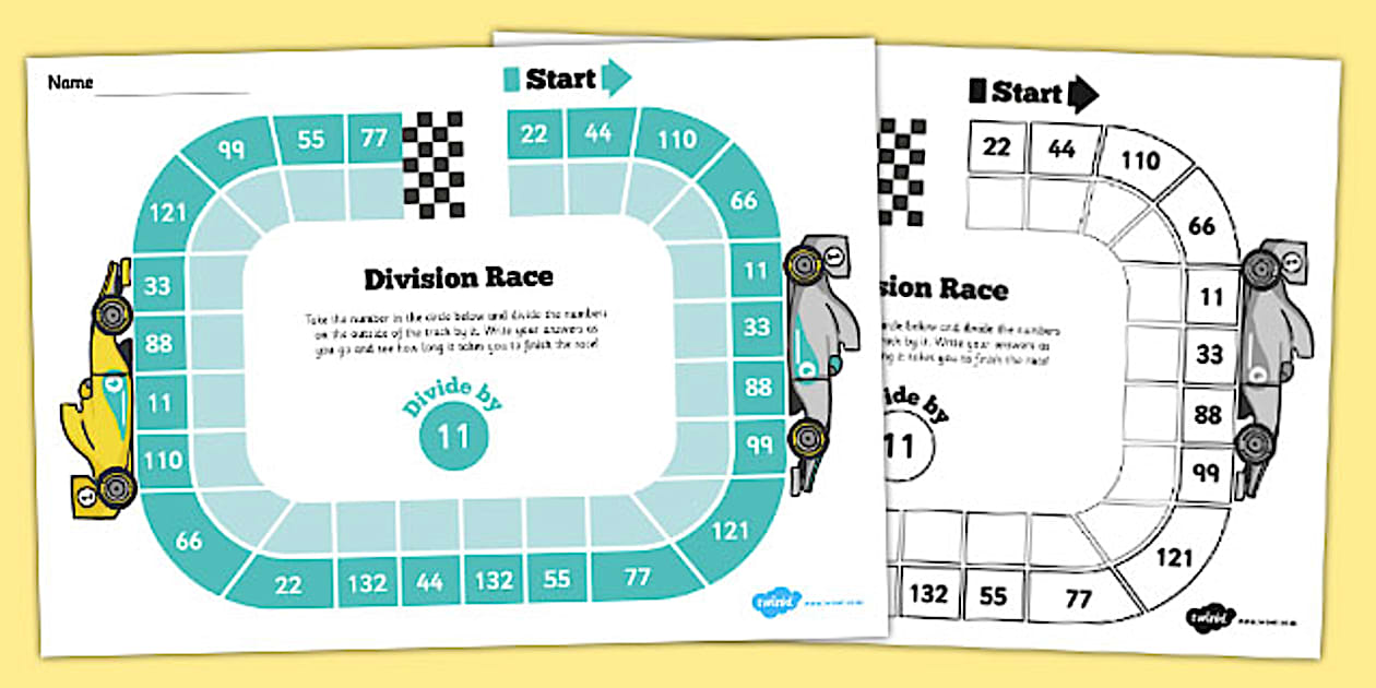 Higher Ability Dividing By 11 Race Worksheet (teacher made)