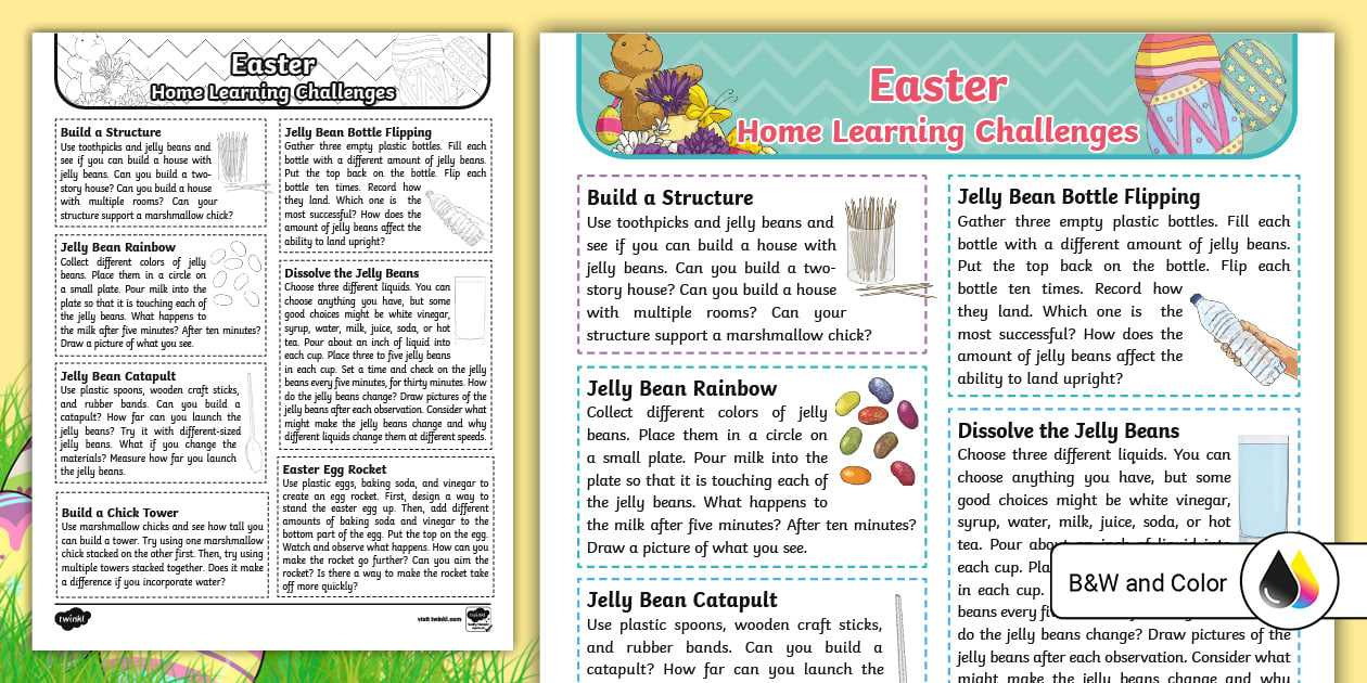 Easter Home Learning Challenges (Teacher-Made) - Twinkl