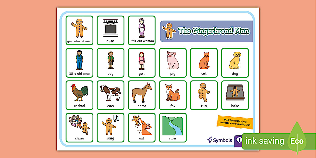 Twinkl Symbols: The Gingerbread Man AAC Mat (Teacher-Made)