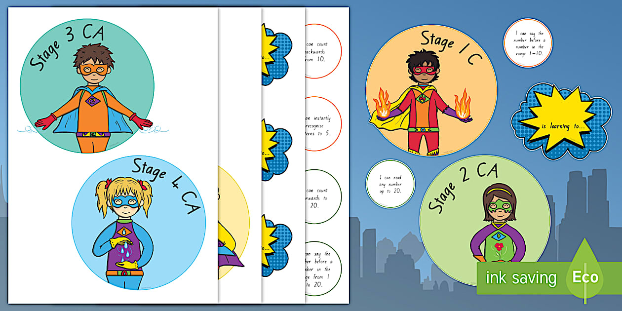 Number Knowledge Superhero Display Cut-Outs (teacher made)