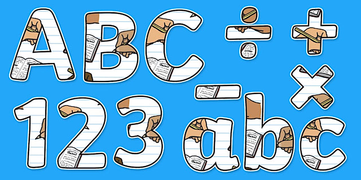 Writing Themed Display Letters and Numbers Pack - Twinkl