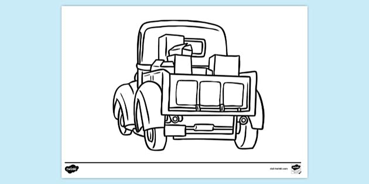 Old Truck Colouring Page | Colouring Sheets (teacher made)