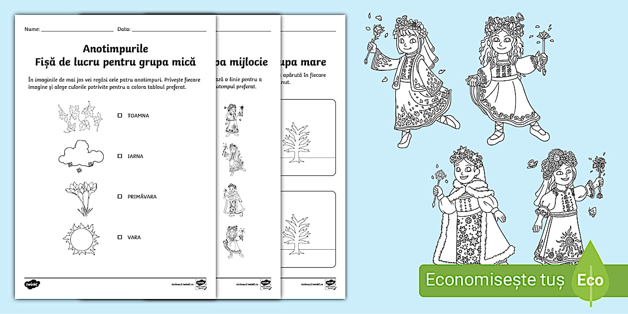 Anotimpurile – Fișe de lucru pentru preșcolari - Twinkl