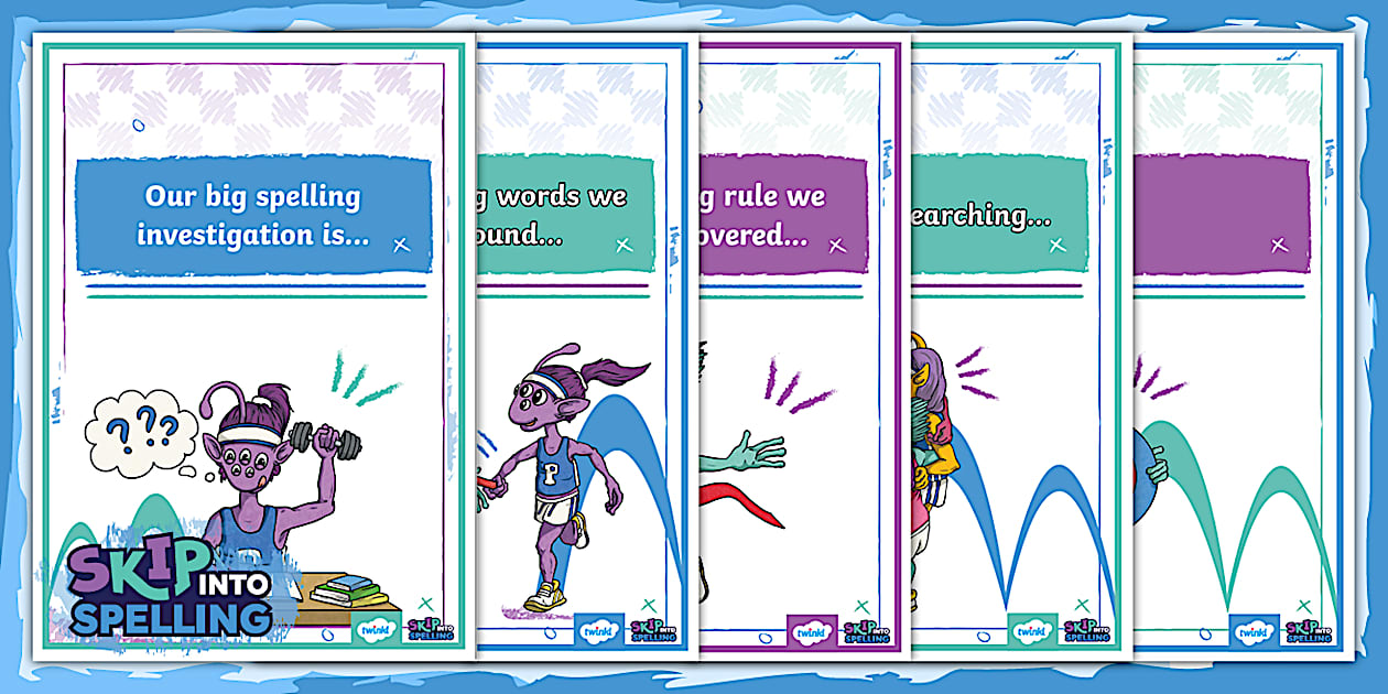 Skip Into Spelling Editable Display Posters (teacher made)