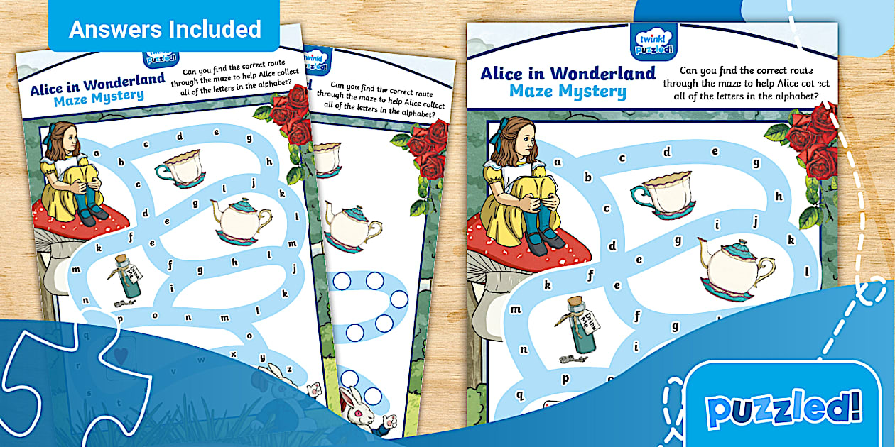 Alice in Wonderland Alphabet Maze & Letter Writing Pack