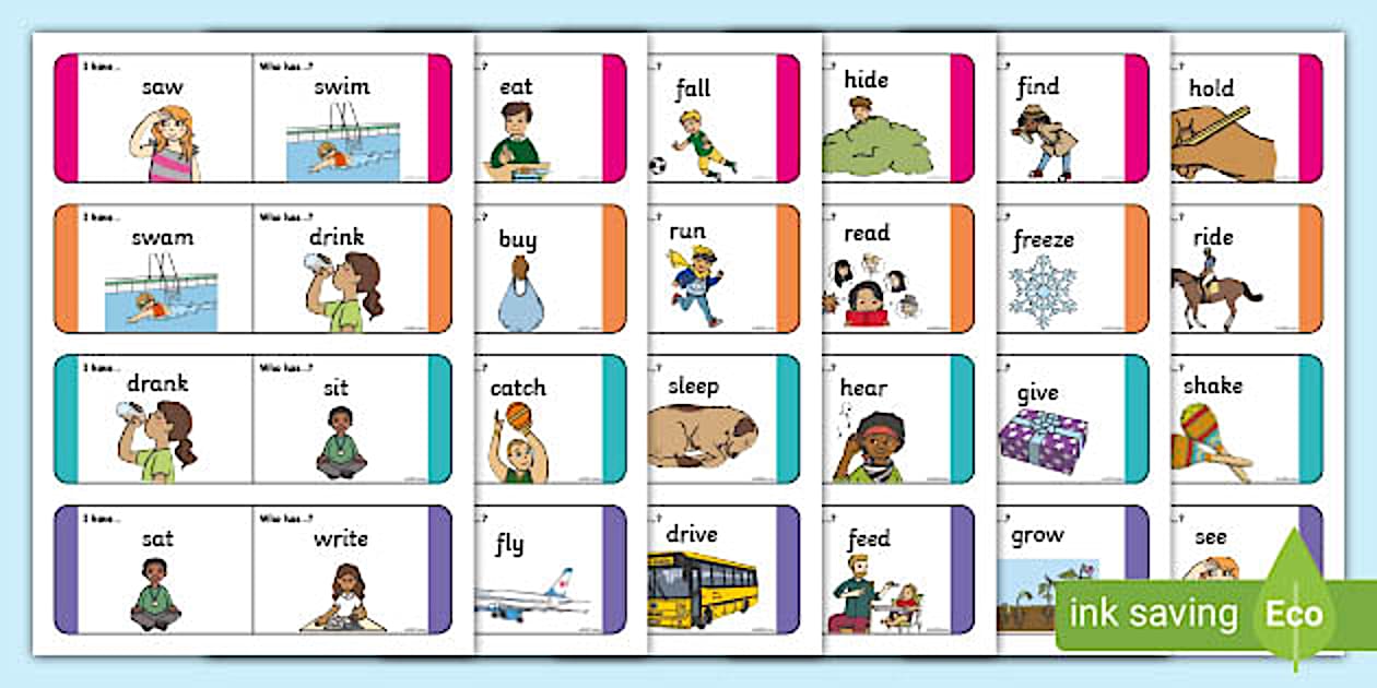 Past Simple Irregular Verbs Loop Cards - - Twinkl