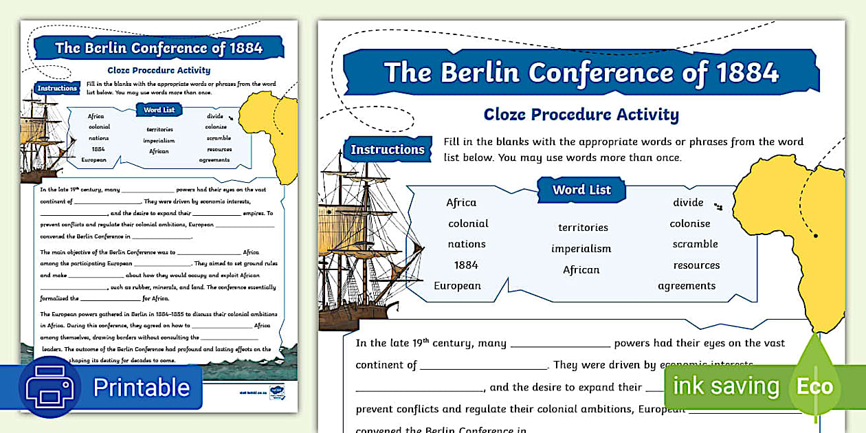 Berlin Conference PDF I Resource I Twinkl ZA
