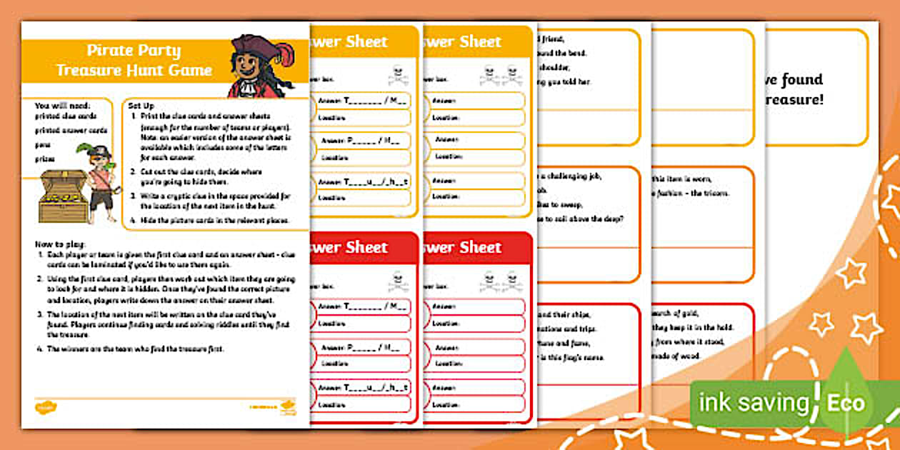 Pirate Treasure Hunt Game | Twinkl (teacher made) - Twinkl