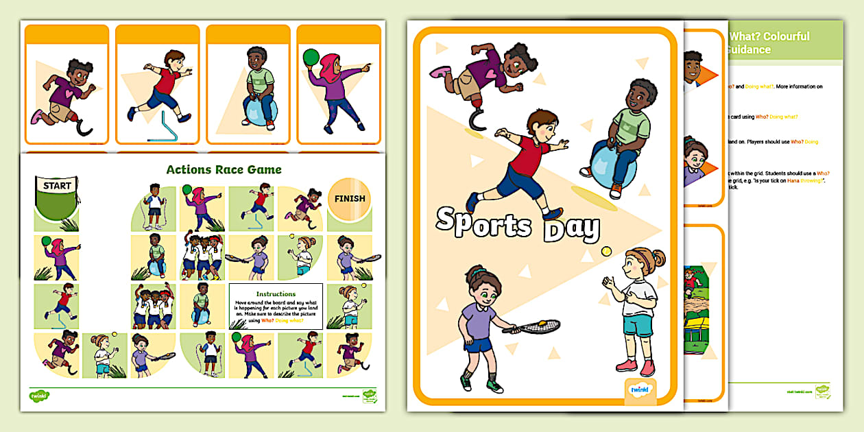 Sports Day – Who? Doing what? Colourful Semantics Book.