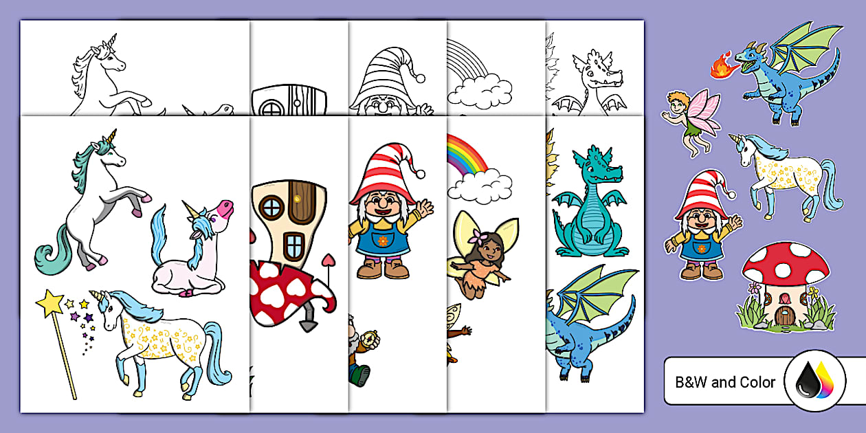 Magical Creatures Cutouts (teacher made) - Twinkl