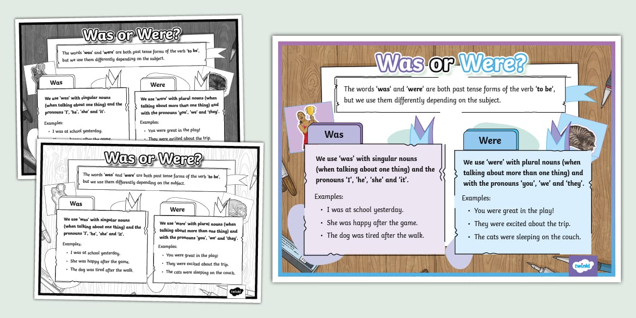 Was or Were? Display Poster - Twinkl Display - Twinkl
