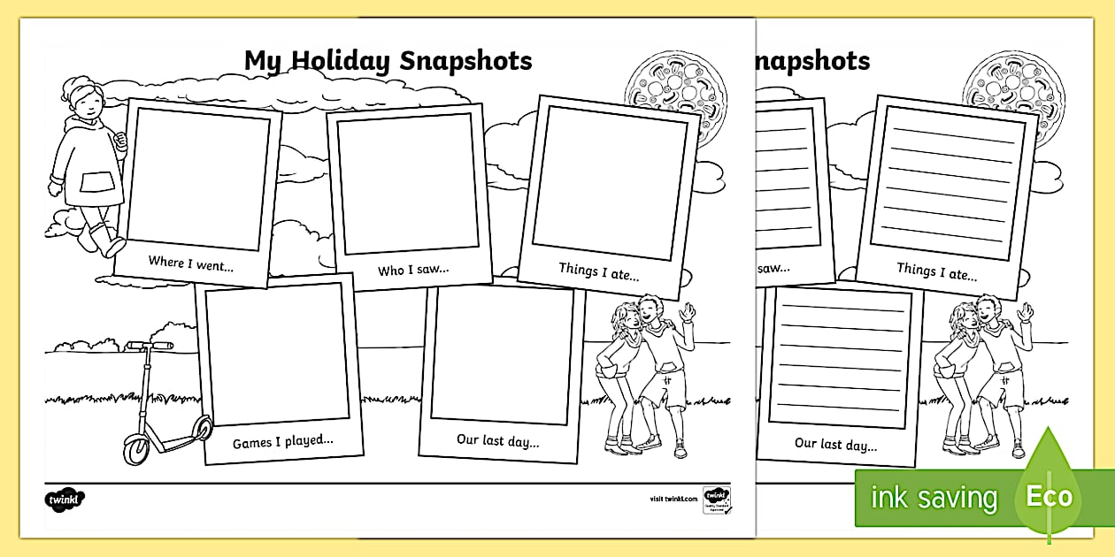 My Holiday Snapshots Writing Frames (teacher made) - Twinkl