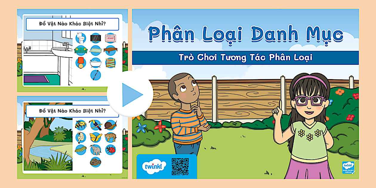 PowerPoint Trò Chơi Tương Tác Phân Loại Đồ Vật Theo Danh Mục