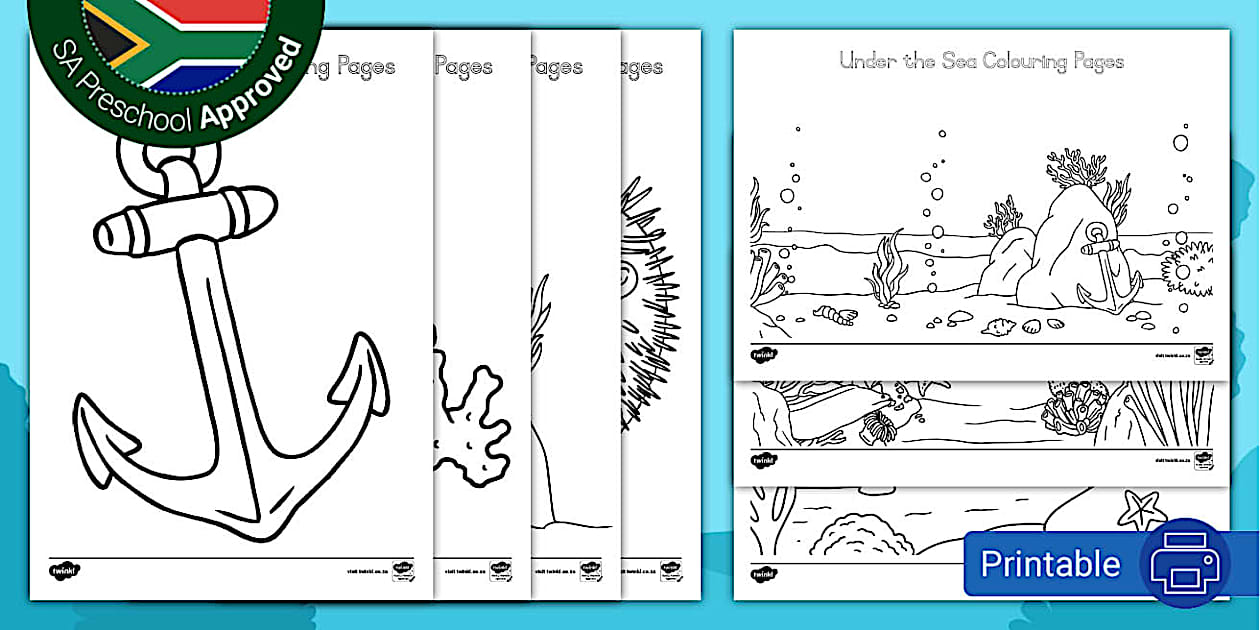 Preschool: Under the Sea: Colouring Pages