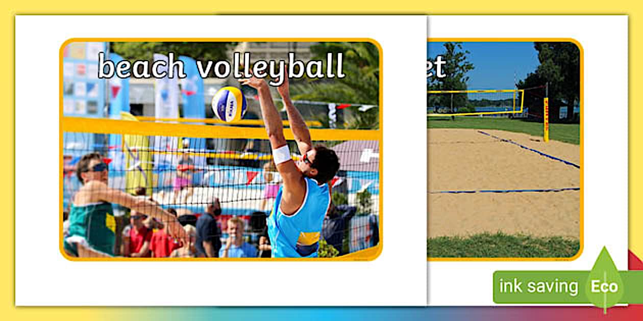 Cursive Beach Volleyball Display Photos (teacher made)