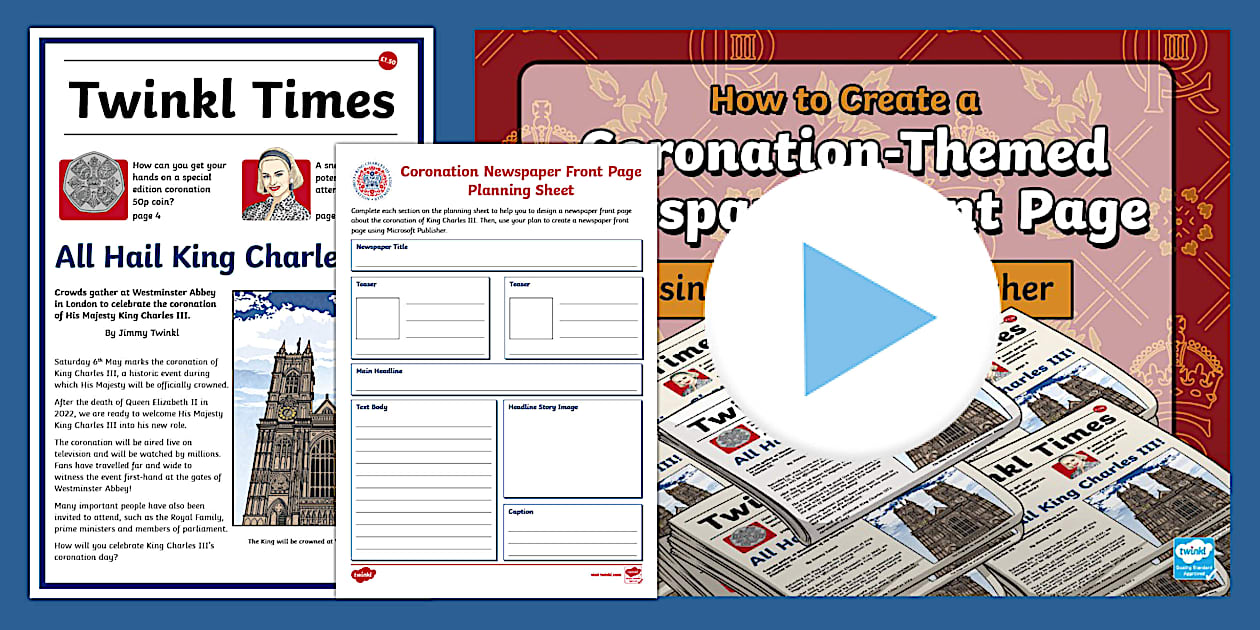 Coronation Newspaper Front Page Publishing Pack - Computing