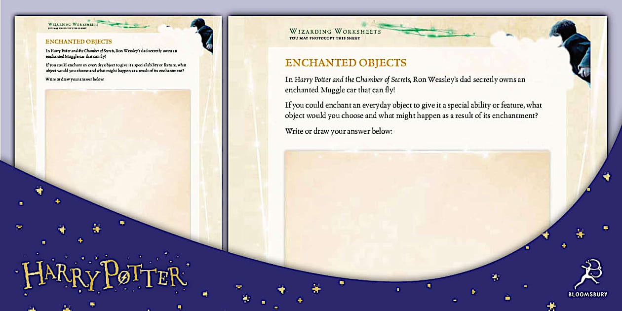 Harry Potter: Enchanted Objects Worksheet [Grades 2-5]