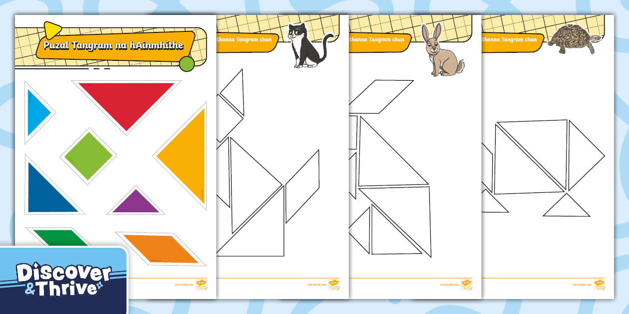 Puzail Tangram na hAinmhithe (teacher made) - Twinkl