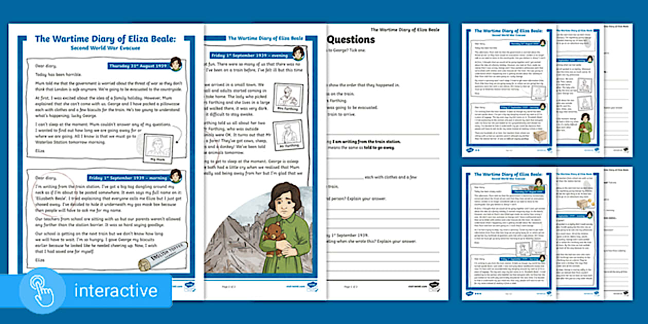 The Wartime Diary of Eliza Beale: Evacuation Comprehension KS2