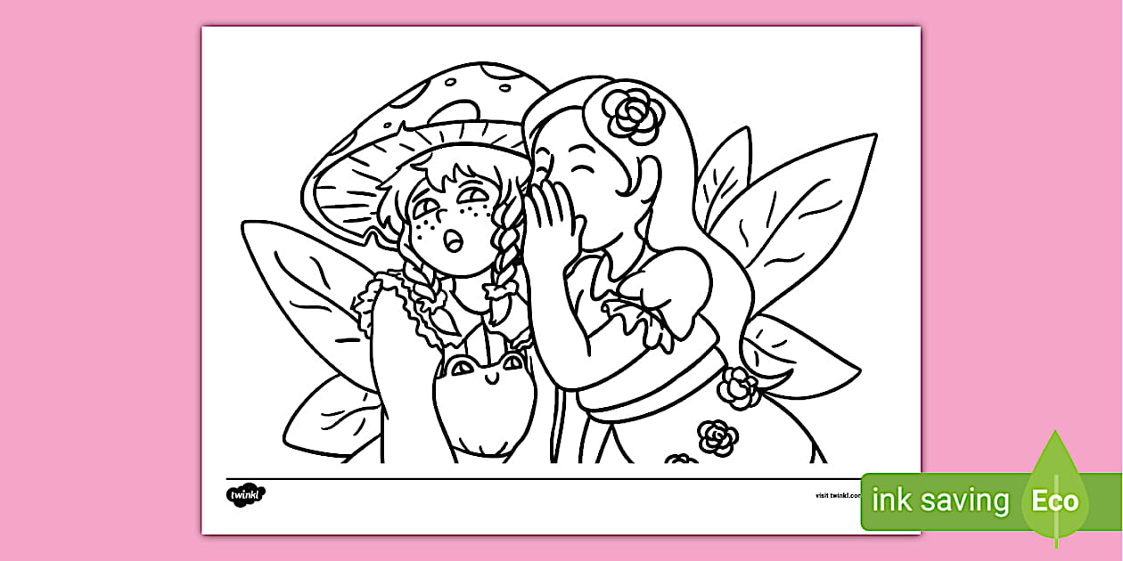 Fairy Secrets Colouring Page (teacher made) - Twinkl