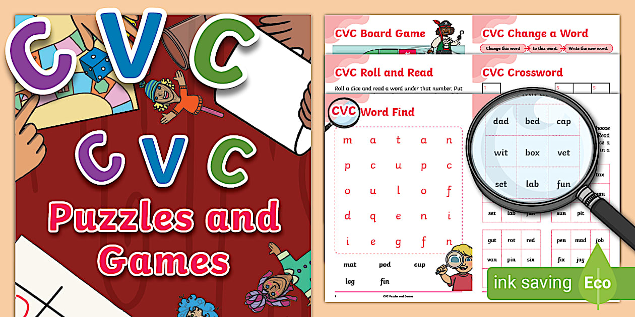 CVC Puzzles and Games (Teacher-Made) - Twinkl