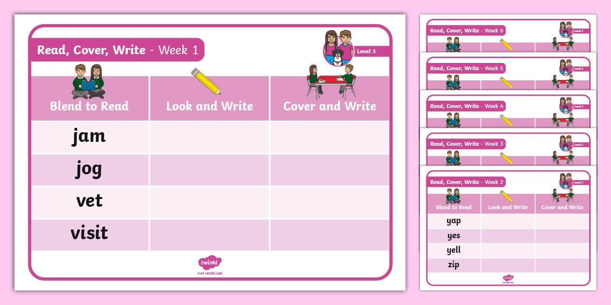 Twinkl Phonics Level 3 Read, Cover, Write Activity Sheets