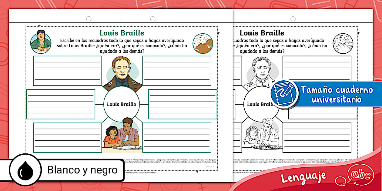 Braille | mapa mental | lenguaje | 4º básico | biografía